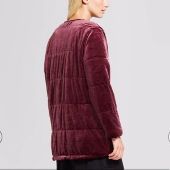 Who What Wear | Jackets & Coats | Who What Wear Berry Velvet Puffer ...